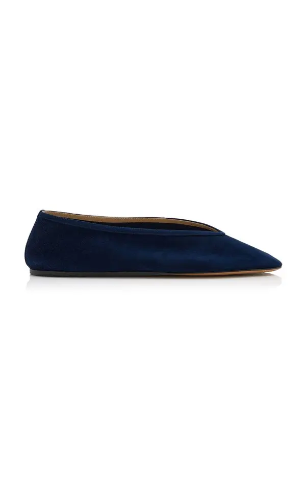 Le Monde Beryl Luna Suede Ballet Flats - Navy