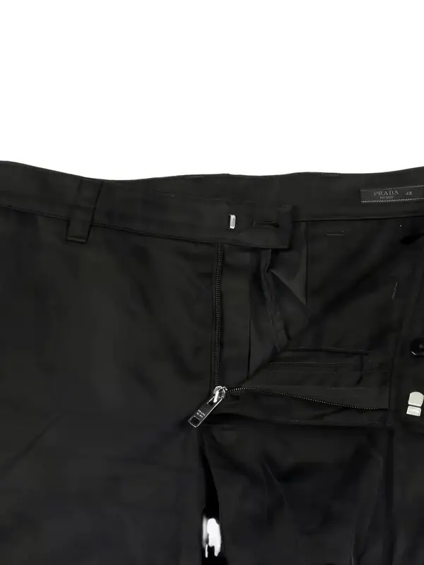 Prada 2000s Logo-plaque Cargo Trousers - Black