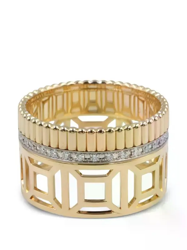 Boucheron 2010s Diamond Geometric Ring - Gold