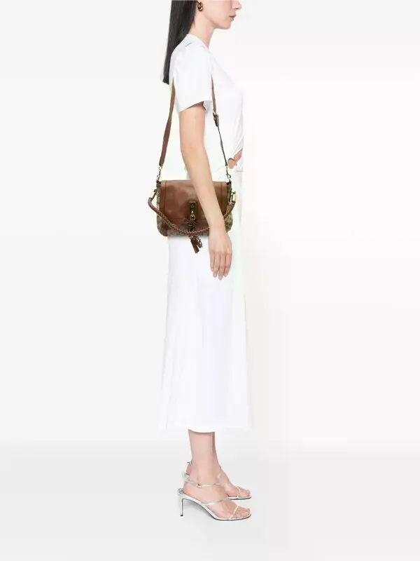 Gucci Gg Canvas Bella Flap Satchel - Brown