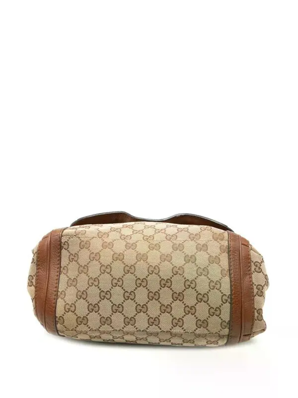 Gucci Gg Canvas Bella Flap Satchel - Brown
