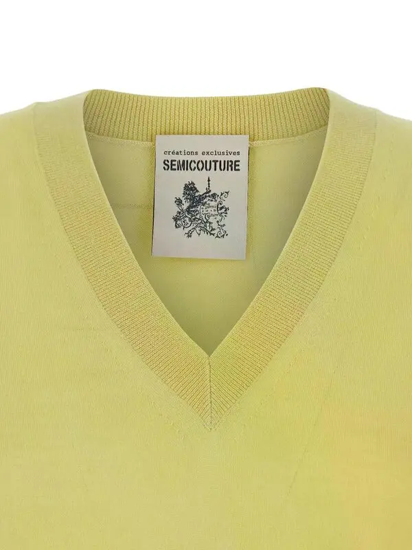 SEMICOUTURE V-neck Virgin Wool Sweater