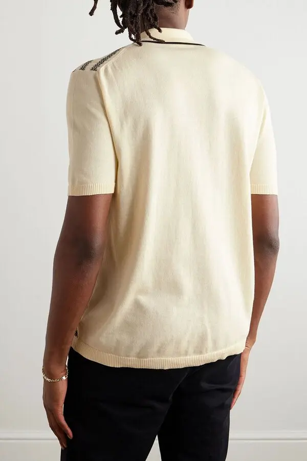 Mr P. Striped Ribbed Cotton Shirt