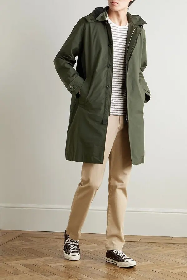 Mr P. Cotton-blend Hooded Parka - Army Green