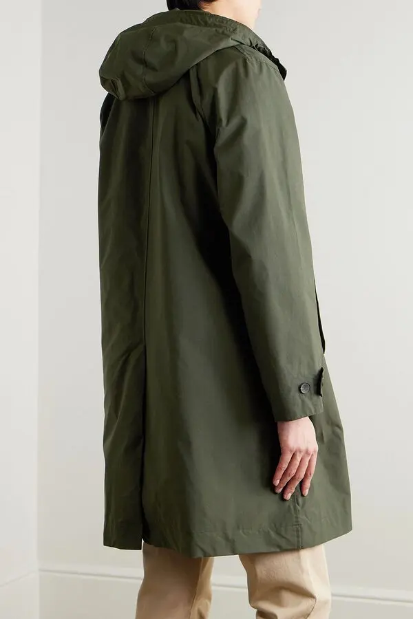 Mr P. Cotton-blend Hooded Parka - Army Green