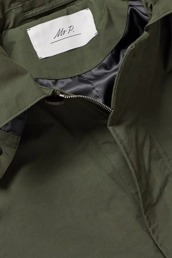 Mr P. Cotton-blend Hooded Parka - Army Green