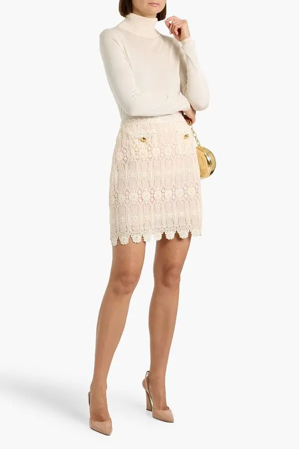 Giambattista Valli Crocheted Lace Mini Skirt
