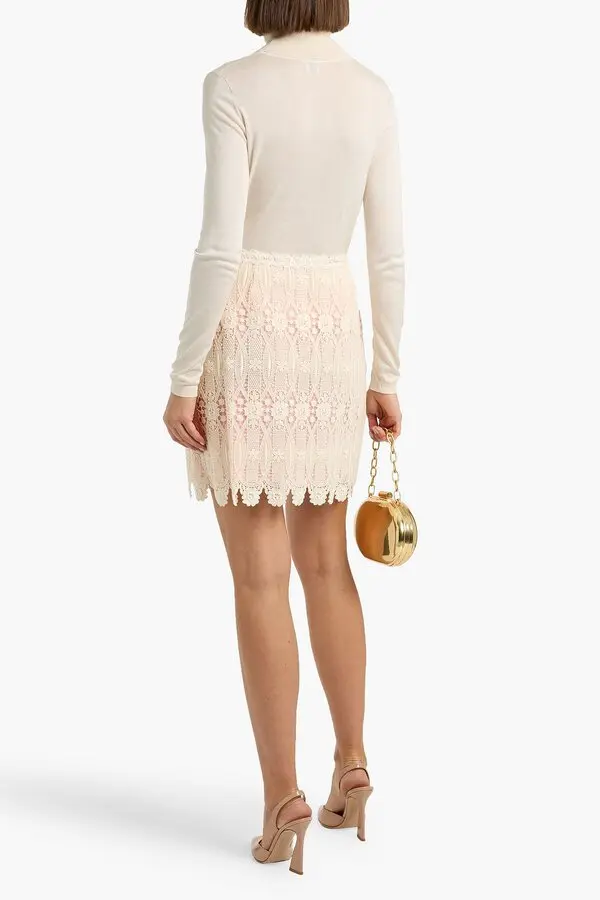 Giambattista Valli Crocheted Lace Mini Skirt
