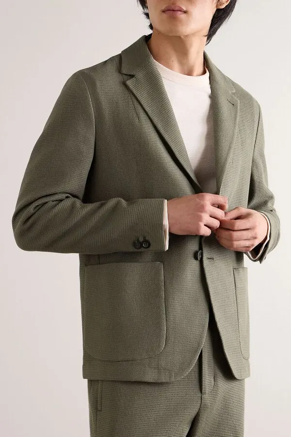Mr P. Waffle-knit Cotton Suit Jacket