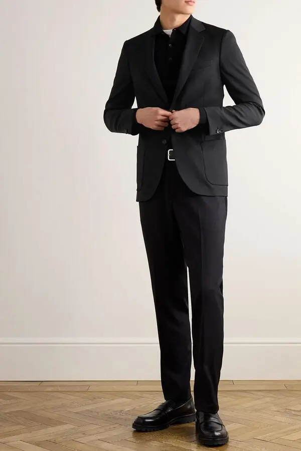 Mr P. Slimfit Wooltwill Suit Jacket - Black