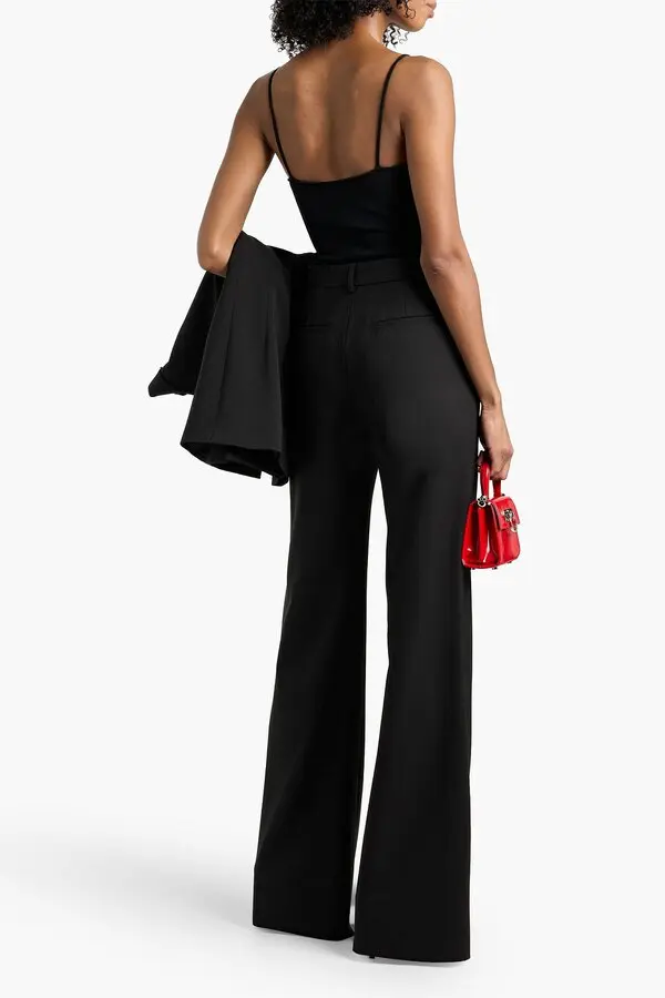 Sportmax Oxalis Wool Wide-leg Pants - Black