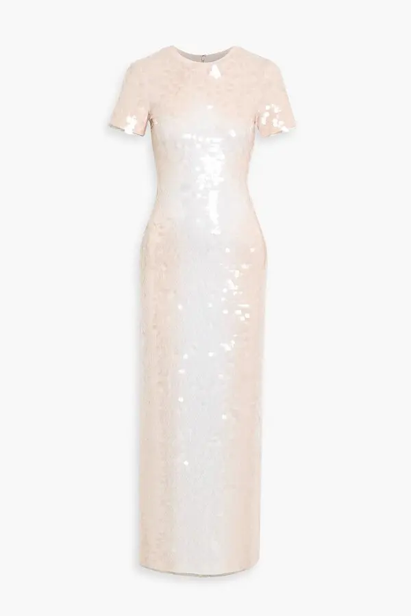Sportmax Ranghi Sequined Jersey Maxi Dress - Blush