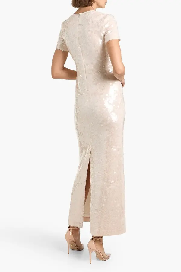 Sportmax Ranghi Sequined Jersey Maxi Dress - Blush