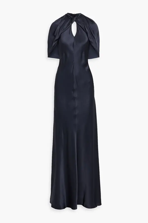Alberta Ferretti Cape-effect Cutout Satin-crepe Gown