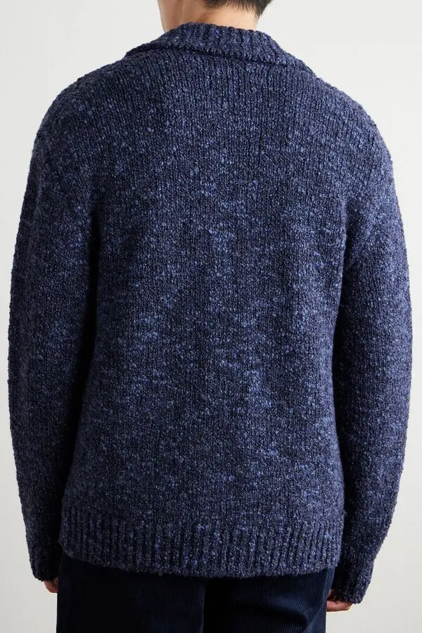 Mr P. Merino Wool-blend Bouclé Cardigan