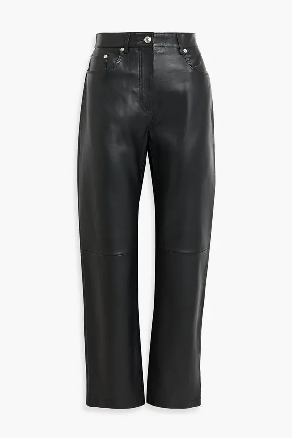 Sportmax Velo Leather Straight-leg Pants