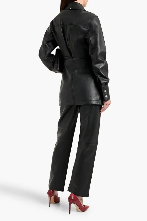 Sportmax Velo Leather Straight-leg Pants