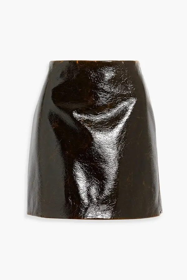 Sportmax Beta Glossed Wool-blend Mini Skirt