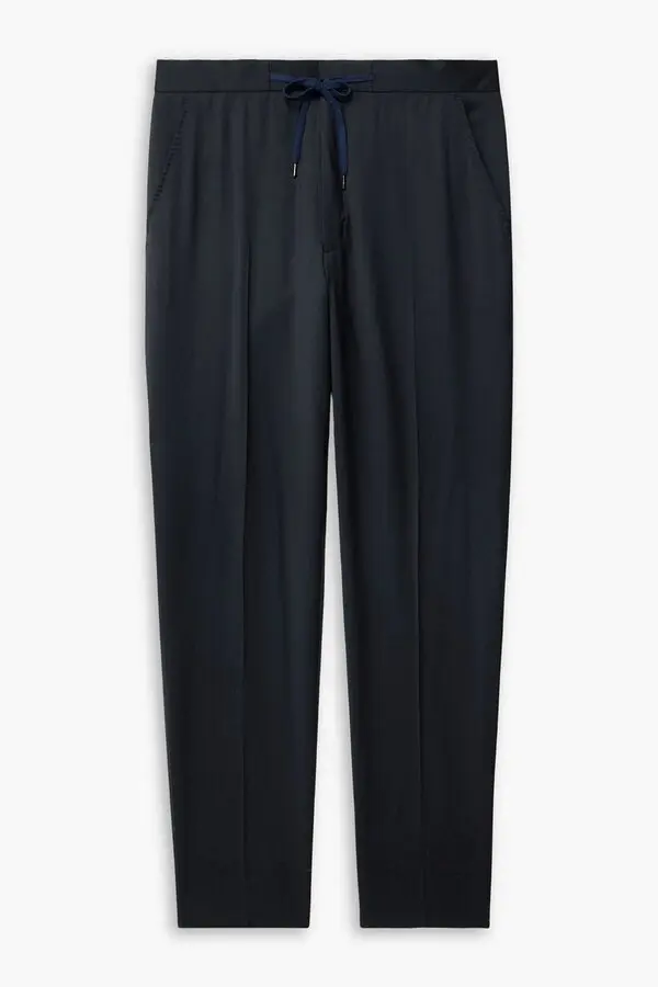 Mr P. Tapered Wool-twill Drawstring Trousers