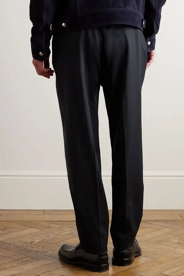 Mr P. Tapered Wool-twill Drawstring Trousers