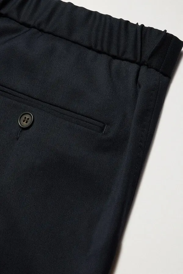 Mr P. Tapered Wool-twill Drawstring Trousers