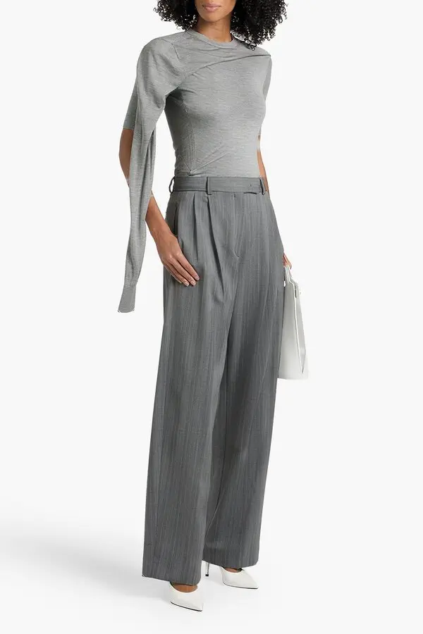 Sportmax Andal Pinstriped Twill Wide-leg Pants