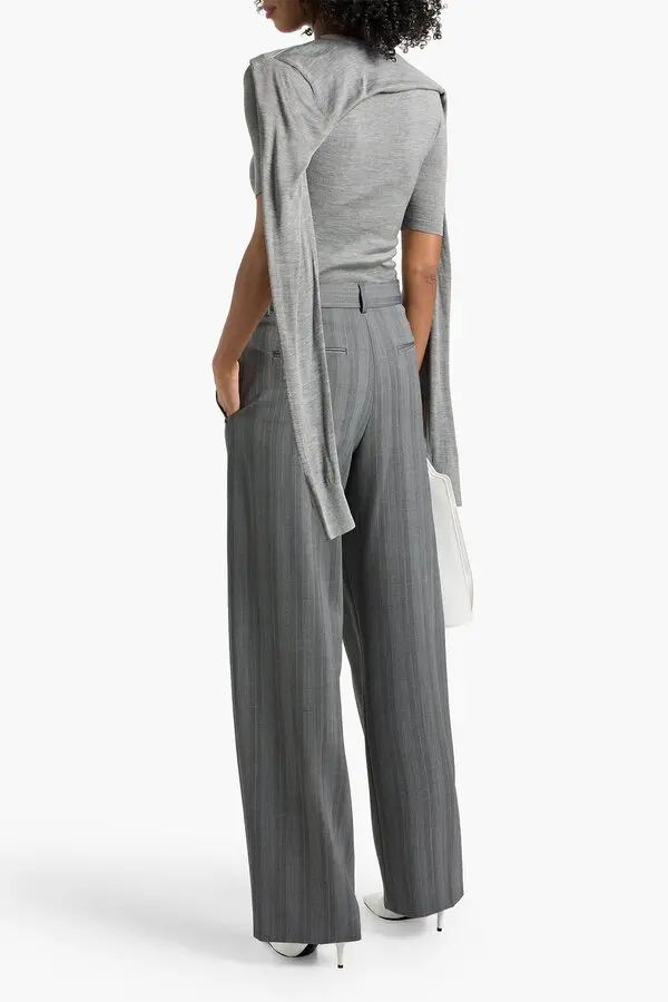 Sportmax Andal Pinstriped Twill Wide-leg Pants