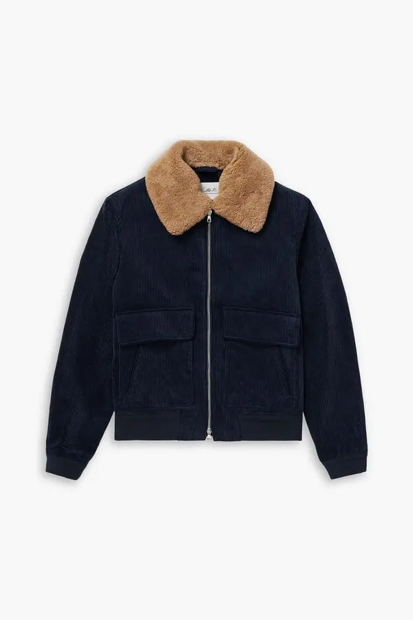 Mr P. Shearling-trimmed Cotton-corduroy Bomber Jacket