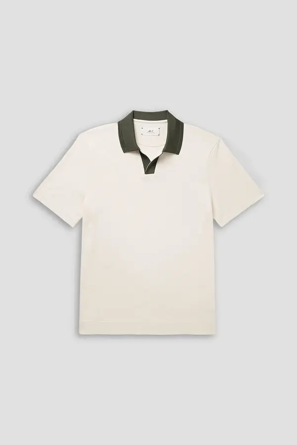 Mr P. Twotone Piqué Polo Shirt - Ecru