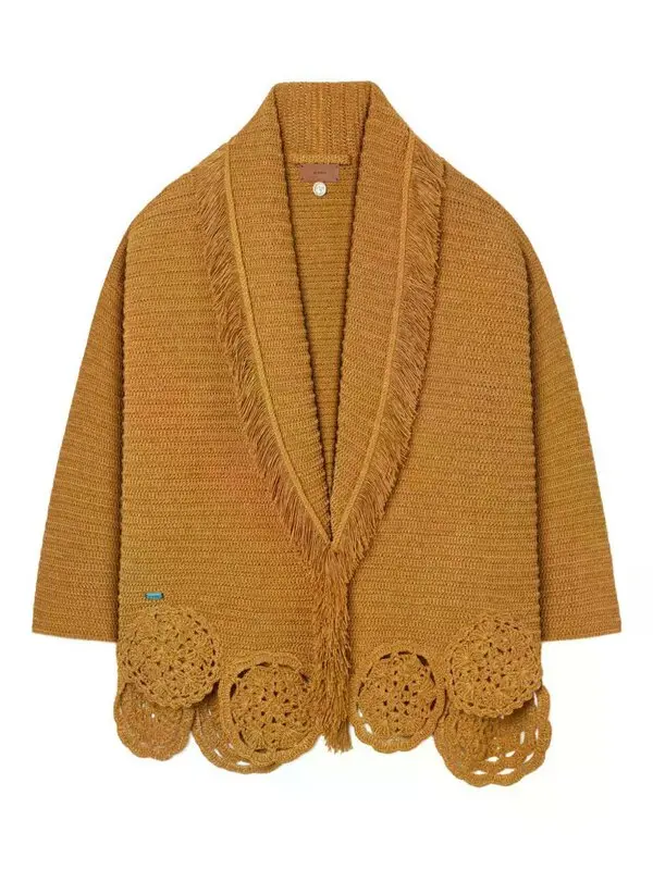 Alanui Island Memories Fringed Cardigan-coat - Brown