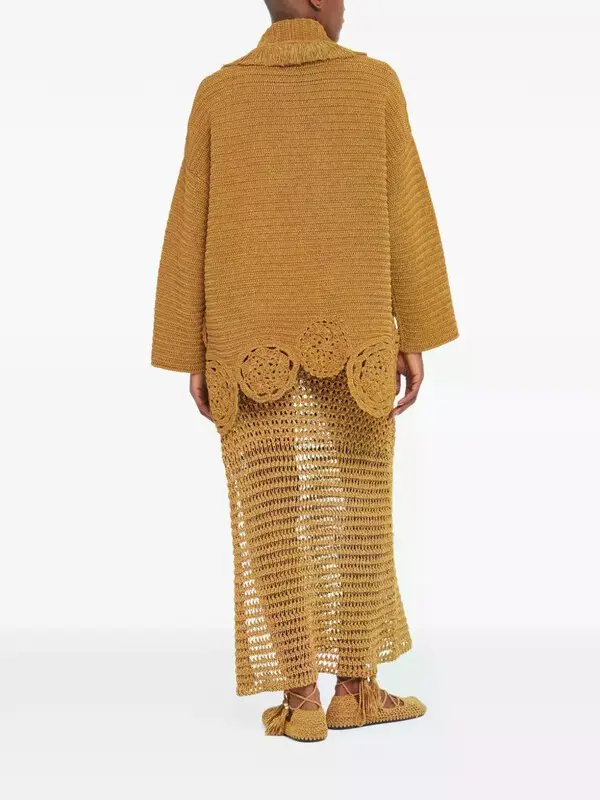 Alanui Island Memories Fringed Cardigan-coat - Brown