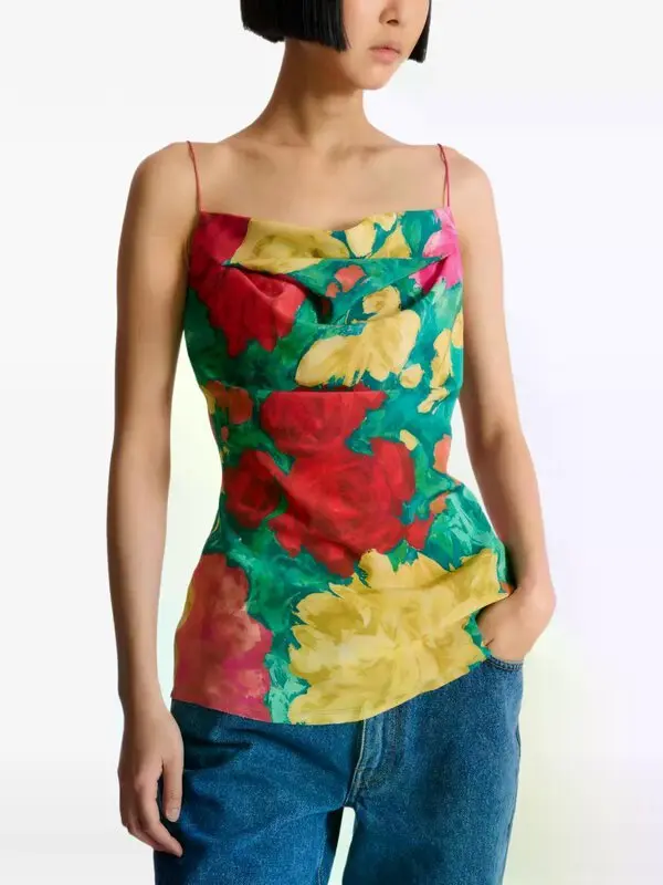 Balmain Floral Print Tank Top