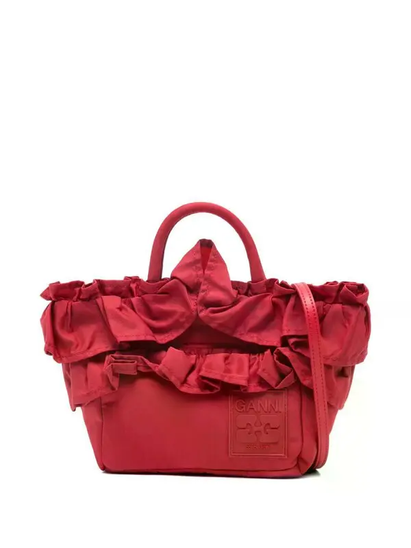 GANNI Tote Bag With Ruffle Detail