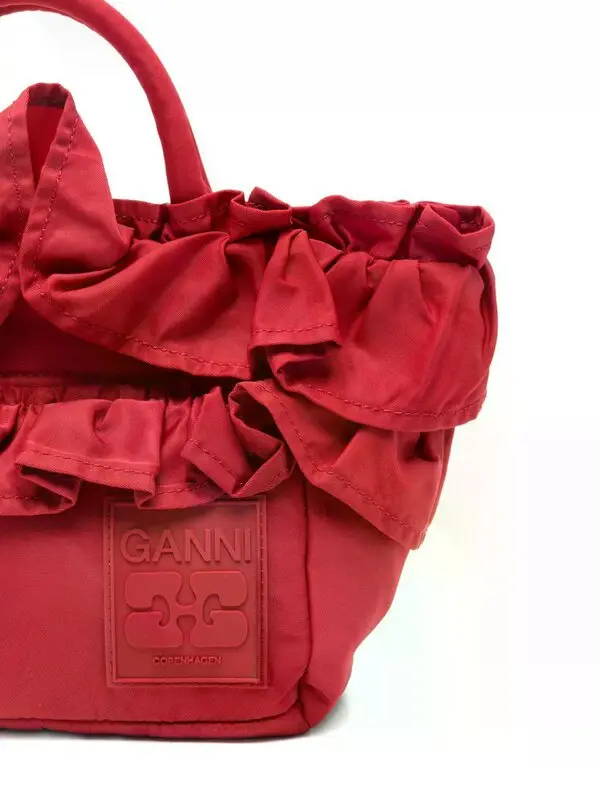 GANNI Tote Bag With Ruffle Detail