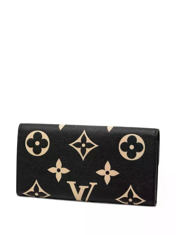 LOUIS VUITTON 2021-2026 Bicolor Monogram Empreinte Giant Emilie Wallet Long Wallets - Brown