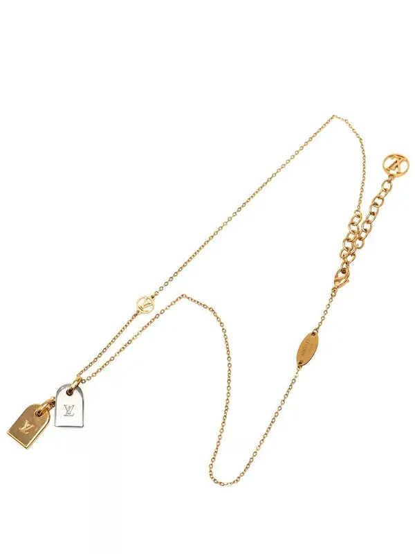 LOUIS VUITTON Plated Nanogram Pendant Necklace - Gold