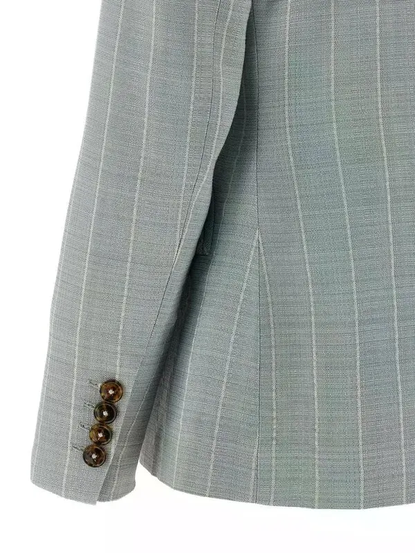 BLAZÉ MILANO Double-breasted Pinstripe Blazer - Blue