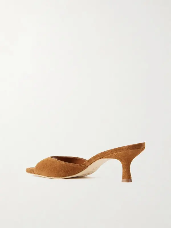 Staud Brigitte Suede Mules - Brown