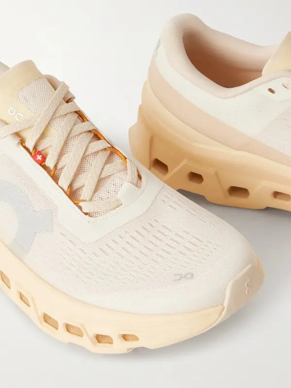 On Cloudmonster 1 Rubber-trimmed Mesh Sneakers - Neutrals