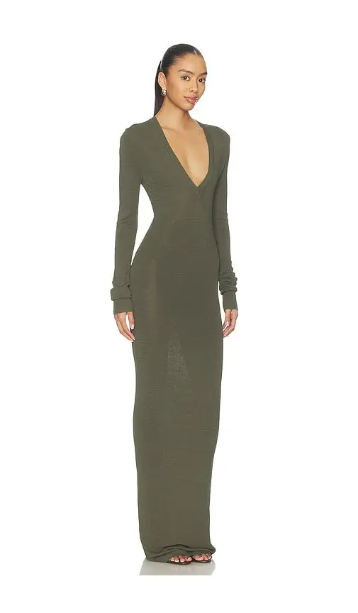 ENTIRE STUDIOS V Neck Maxi Dress - Moss