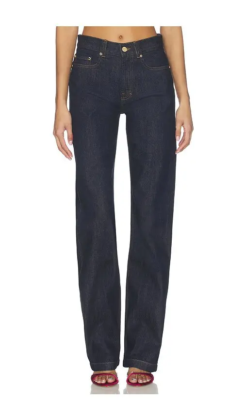 Casablanca Embroidered Laurel Jean - Indigo