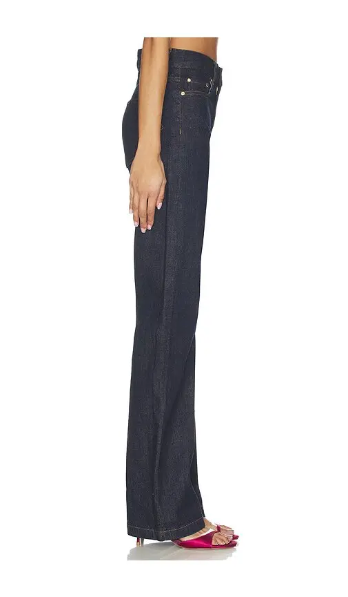 Casablanca Embroidered Laurel Jean - Indigo