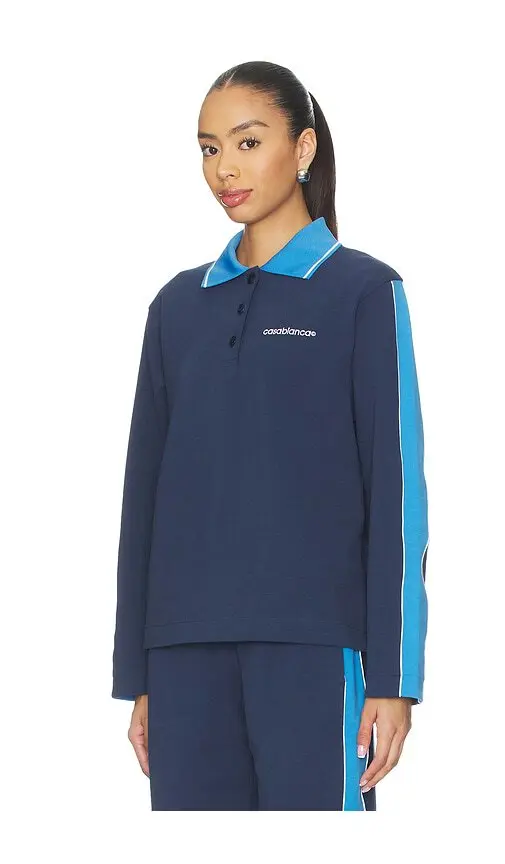 Casablanca Punto Polo Collared Sweatshirt - Navy