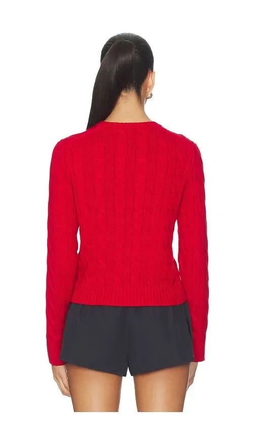 Polo Ralph Lauren Cotton Crewneck Pullover Sweater With Embroidered Flag - Red