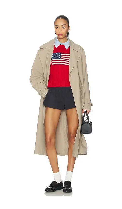 Polo Ralph Lauren Cotton Crewneck Pullover Sweater With Embroidered Flag - Red