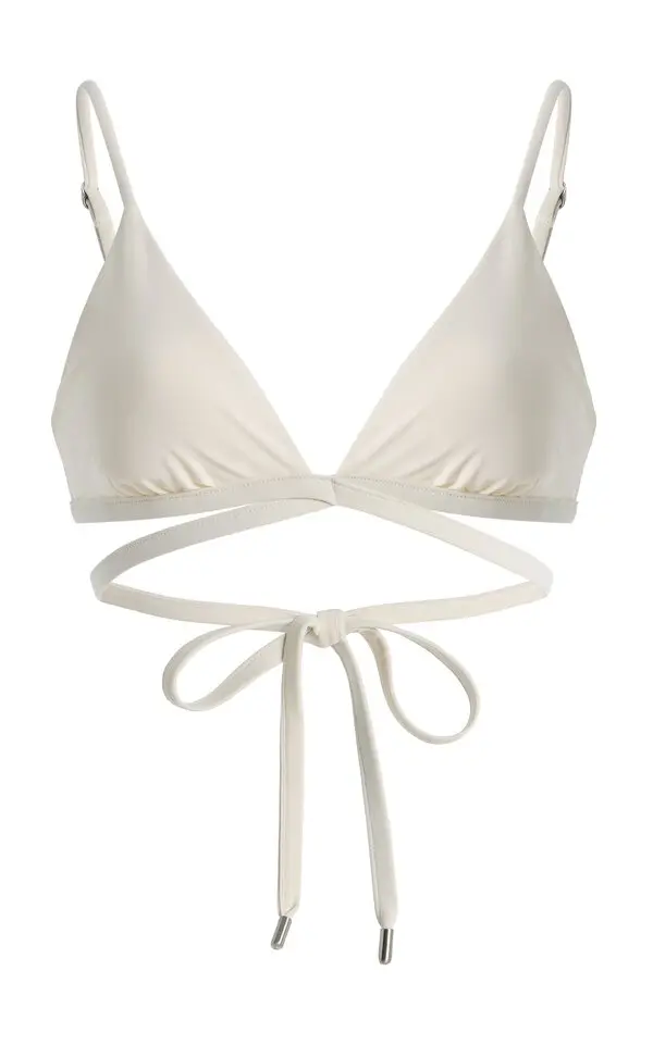 Simkhai Harlen Tie-front Bikini Top - White