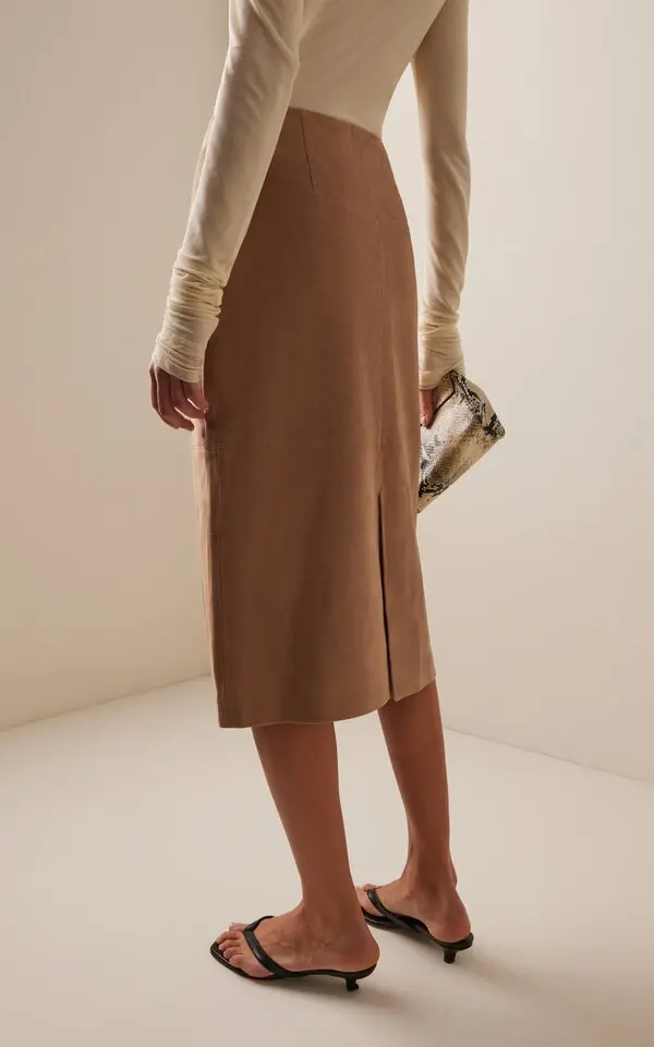 Simkhai Harrison Suede Midi Skirt