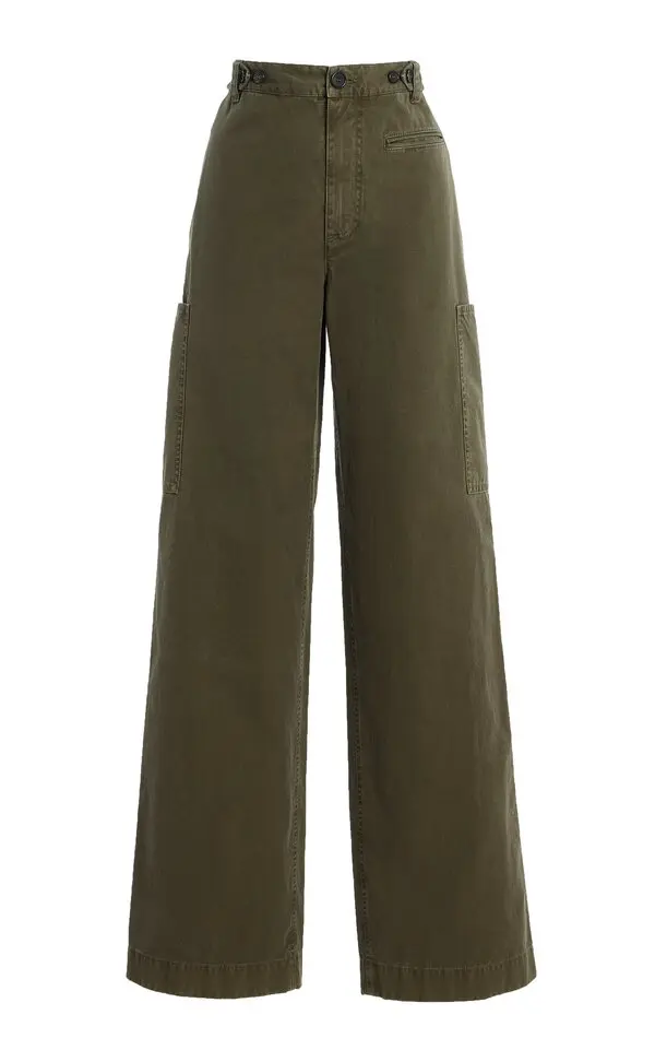 JW Anderson Cotton Canvas Cargo Trousers - Khaki