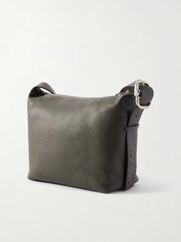 Loewe Loop Full-grain Leather Messenger Bag - Green