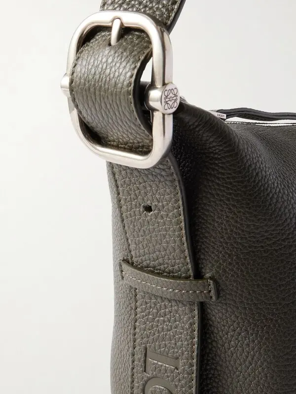 Loewe Loop Full-grain Leather Messenger Bag - Green
